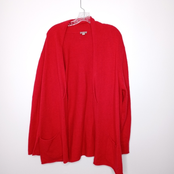 J. Jill | Sweaters | J Jill Red Merino Wool Longer Cardigan Size Xl ...